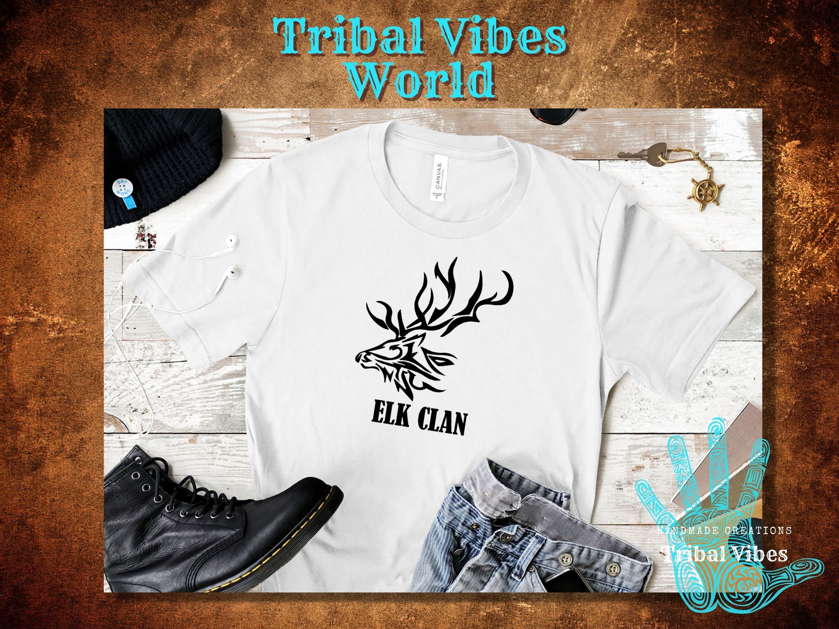 Elk Clan Native American T-shirt | Wildlife Elk Shirt | Black or White ...