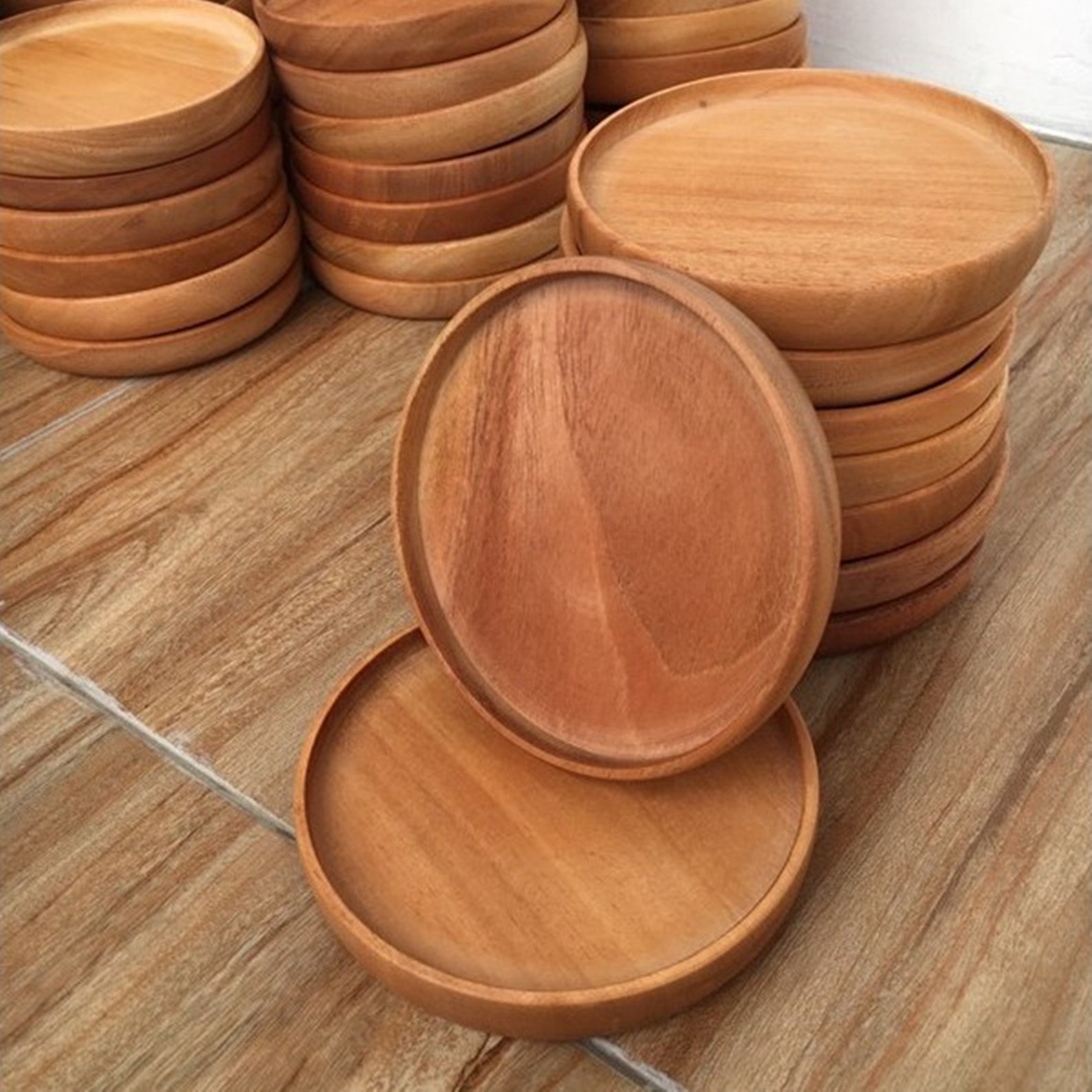 Rustic Wooden Plate Set 10pcs and 5pcs Handmade | Etsy