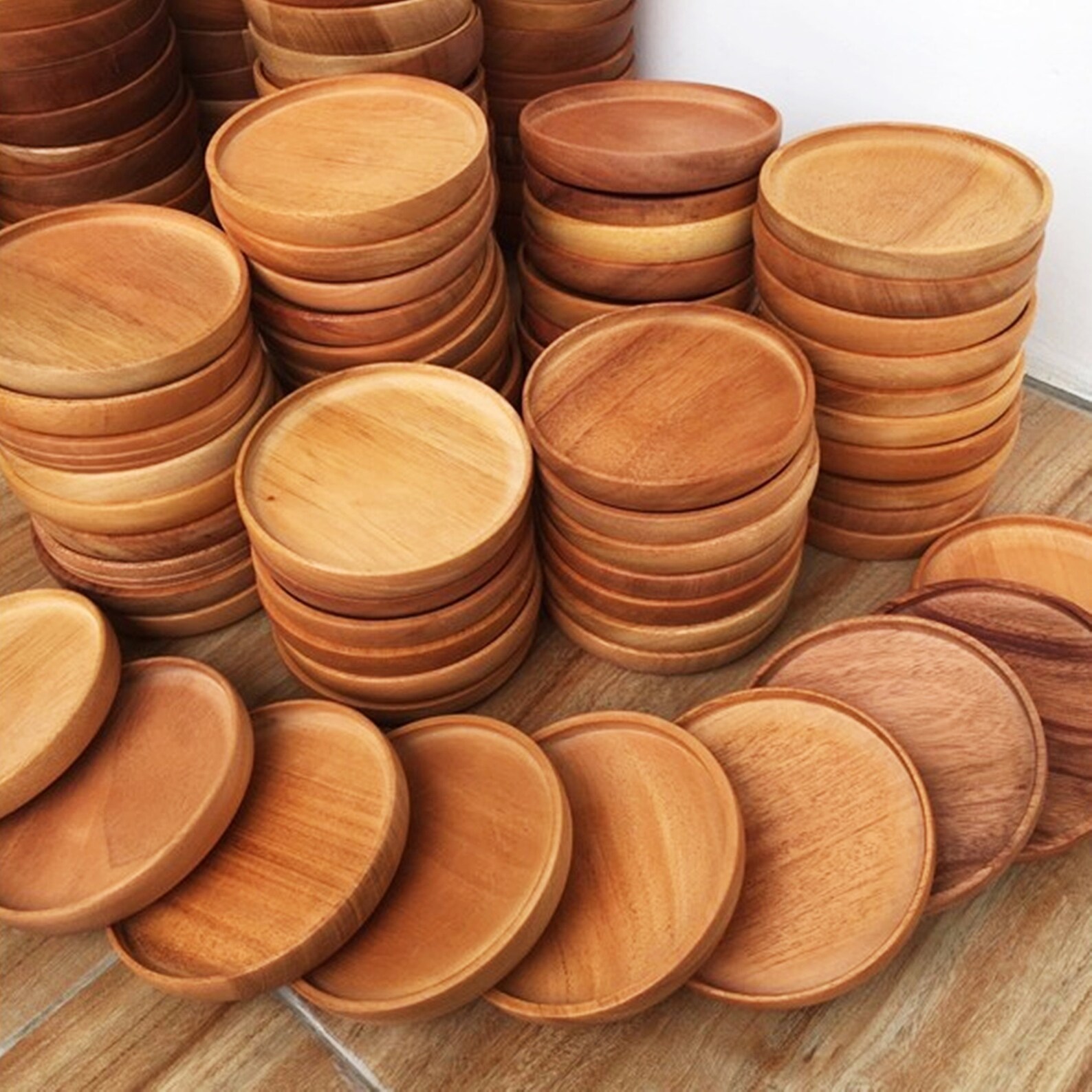 Rustic Wooden Plate Set 10pcs and 5pcs Handmade | Etsy