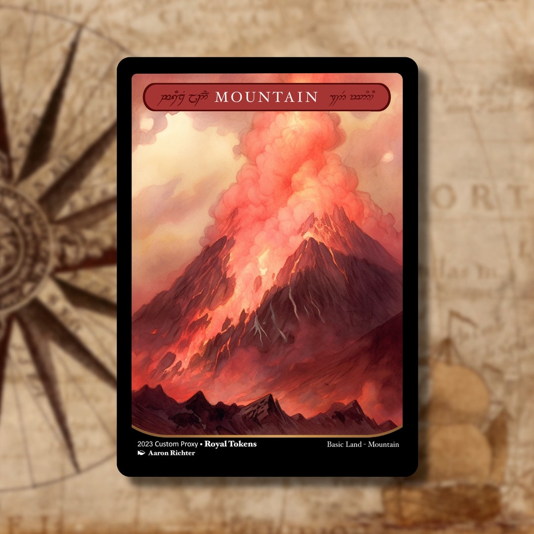 Mountain Basic Lands LOTR Journey to Middle Earth Custom Alternate Art ...