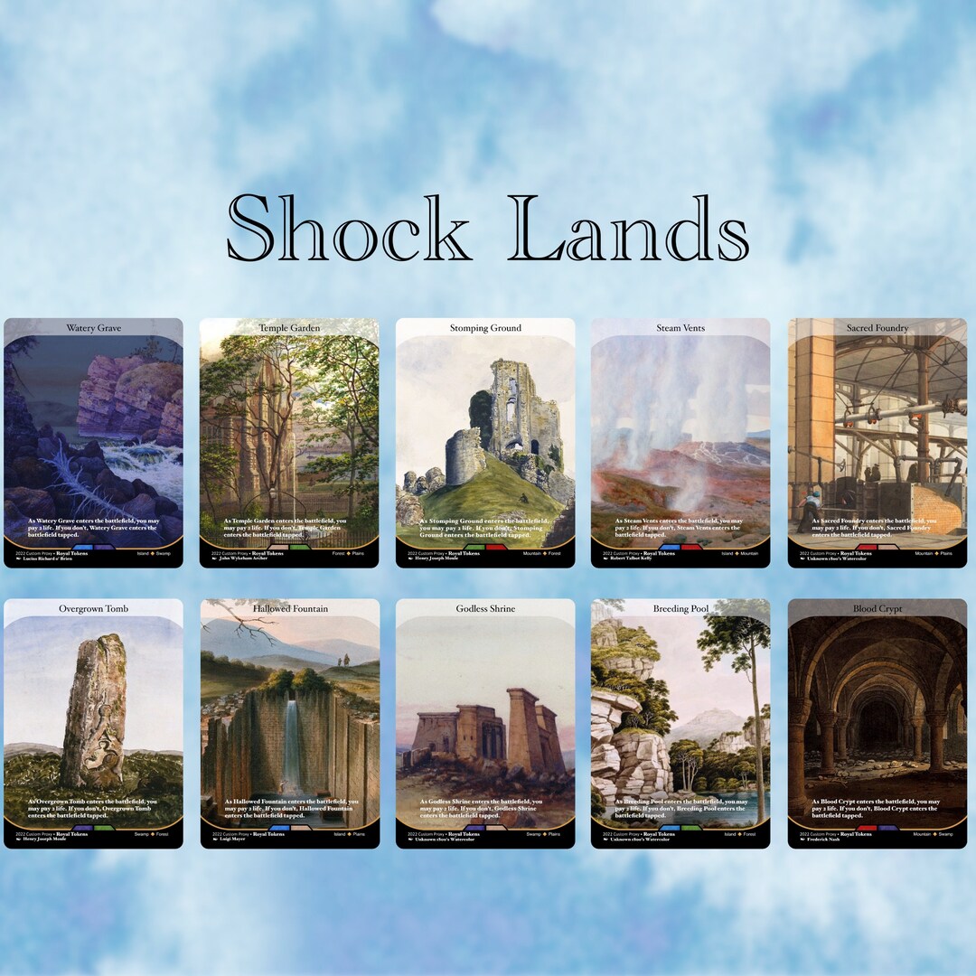 10x Shock Lands Watercolor Custom Alternate Art Set - Etsy