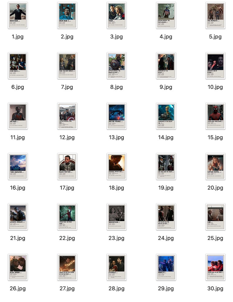 5x7 Mini Marvel Movie Posters set of 30 - Etsy