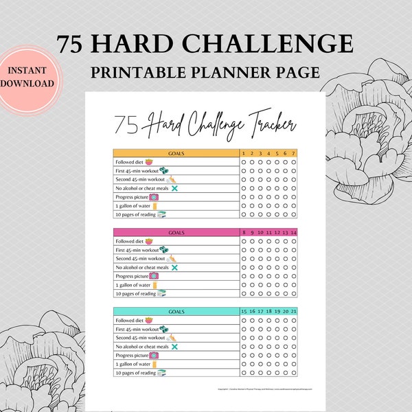 75 Hard Printable - Etsy