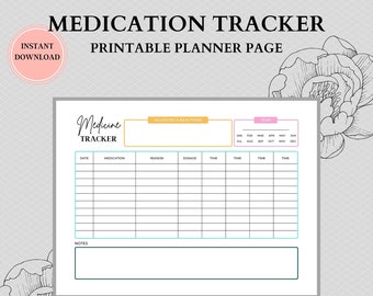 Printable Short-term Medicine Tracker | Track Short-term Medication ...