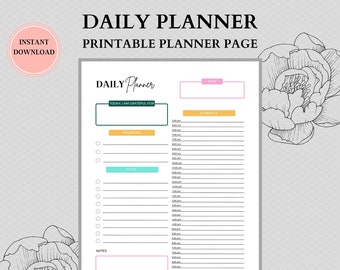 Minimalist Daily Planner Printable, Daily to Do List for Work/home ...