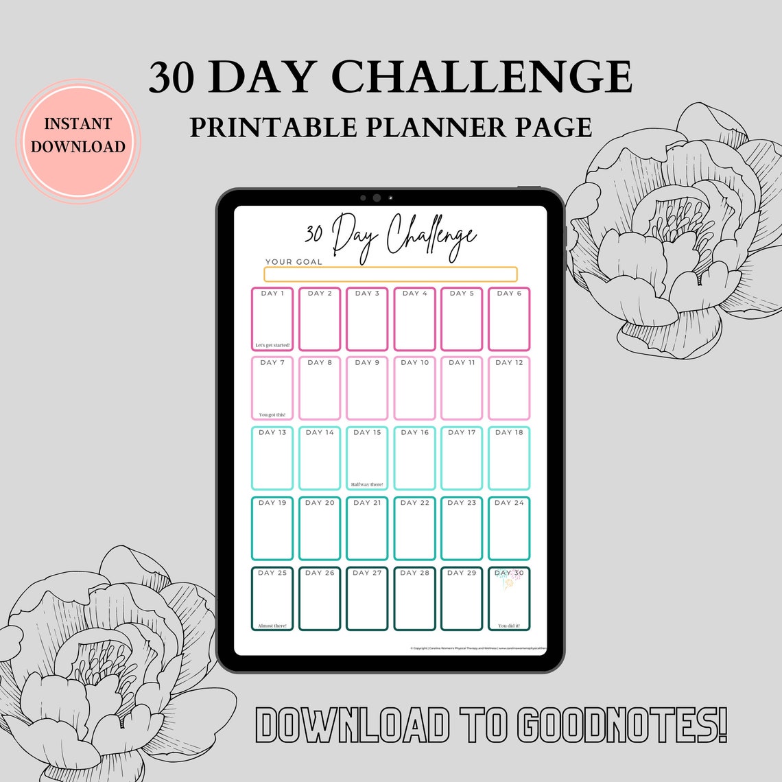 30 Day Challenge, 30 Day Challenge Tracker, 30 Day Challenge Printable ...
