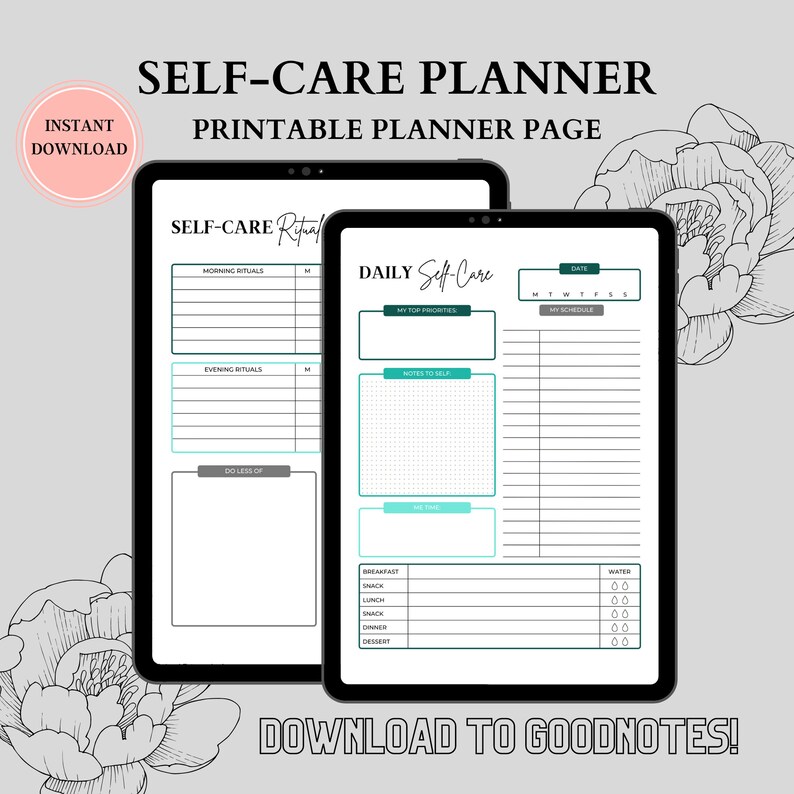 Self Care Checklist Self Care Planner Selfcare Journal Etsy