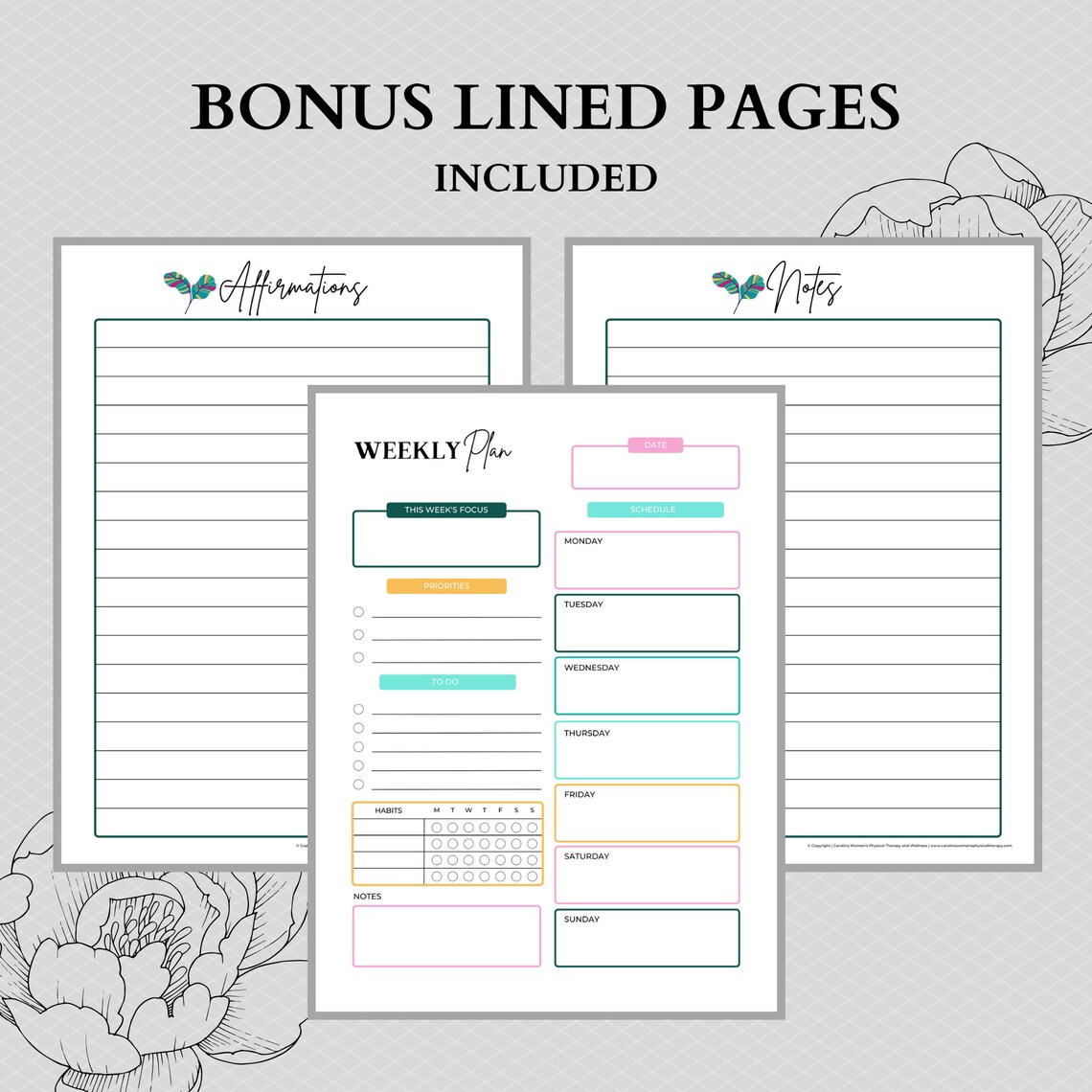 Weekly Organizer, Weekly Schedule, Weekly Planner Printable to Do List ...