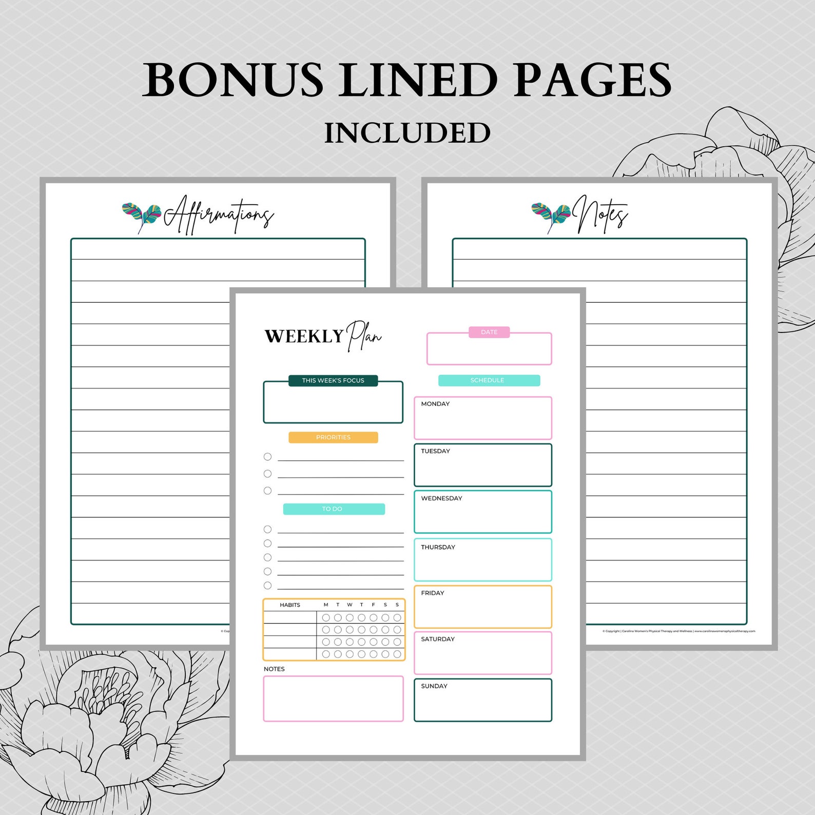 Weekly Organizer, Weekly Schedule, Weekly Planner Printable to Do List ...