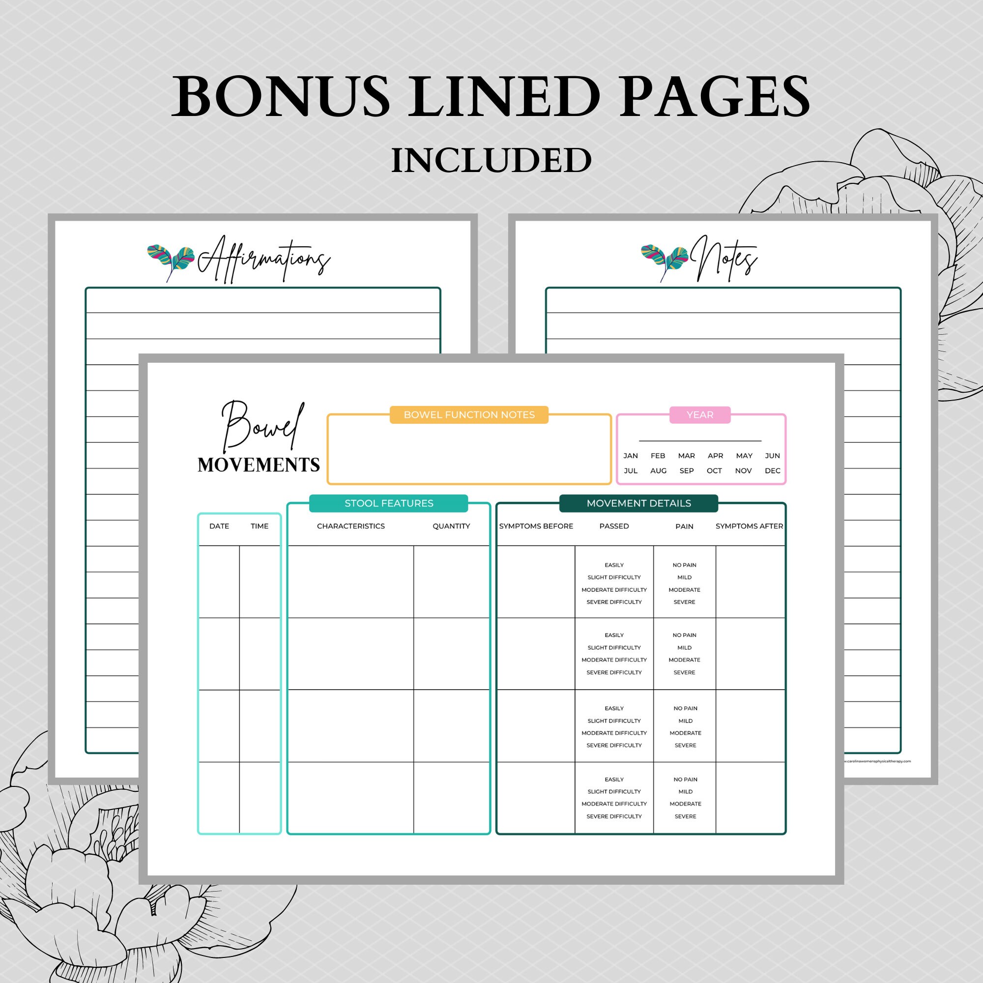 Monthly Bowel Movement Trackers Printable | Chronic Constipation ...