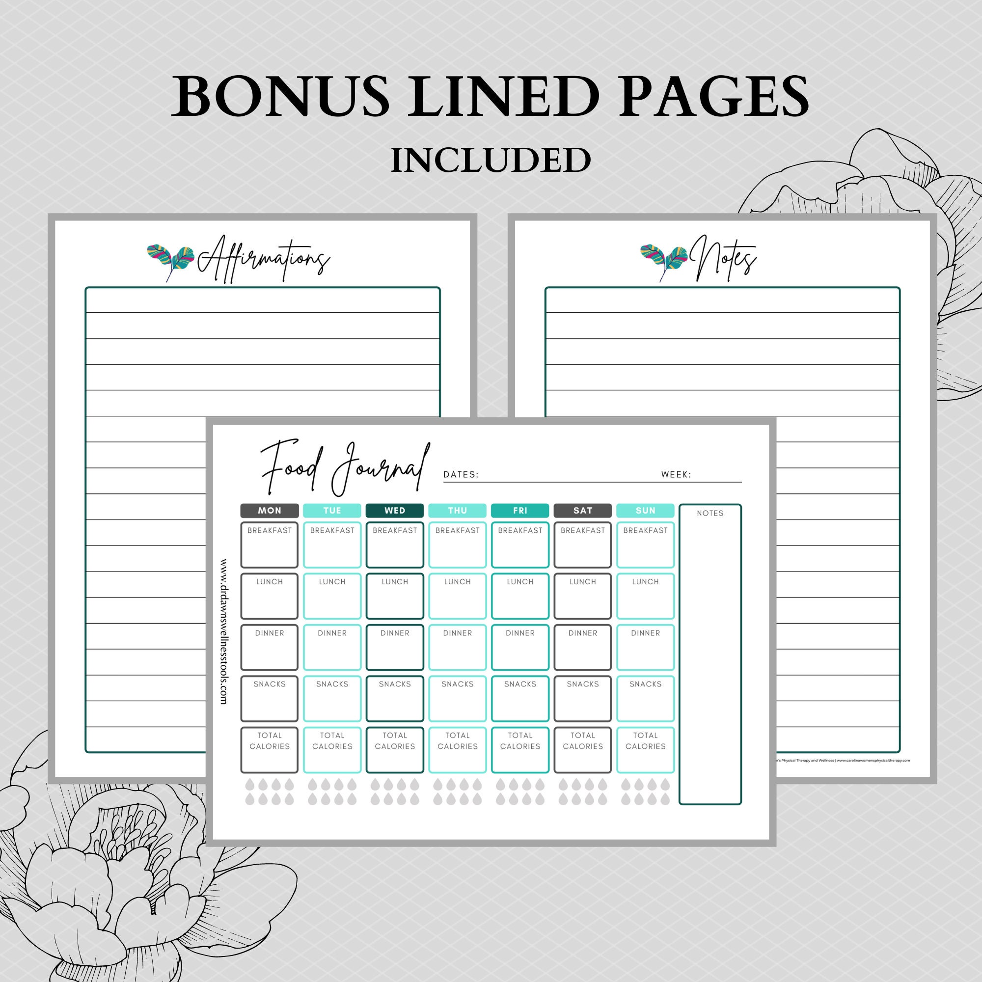 Editable Food Journal | Printable, Digital | Food Diary, Daily Food ...