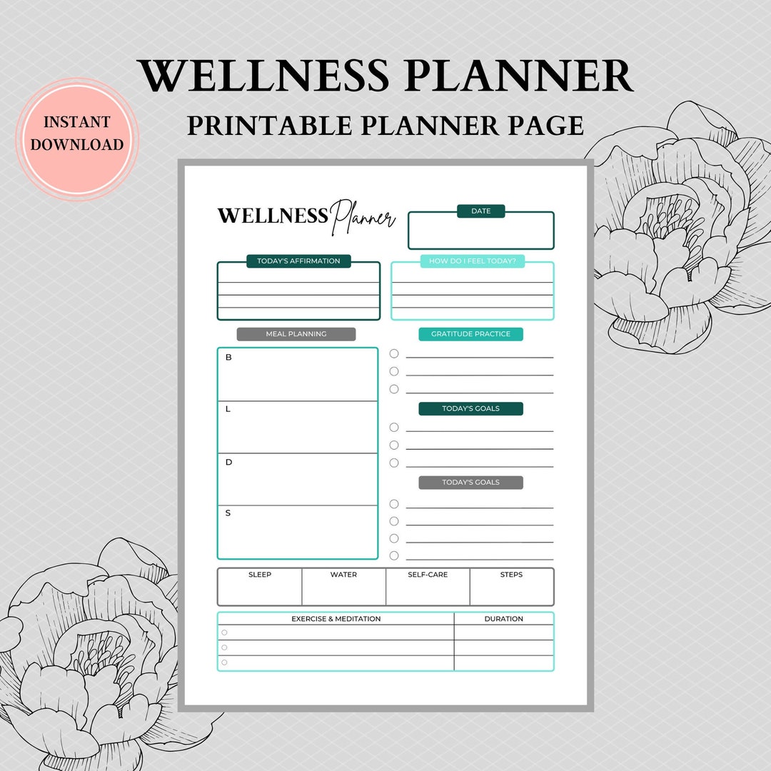 Daily Wellness Planner A5 Printable Insert Day Scheduling Planning ...