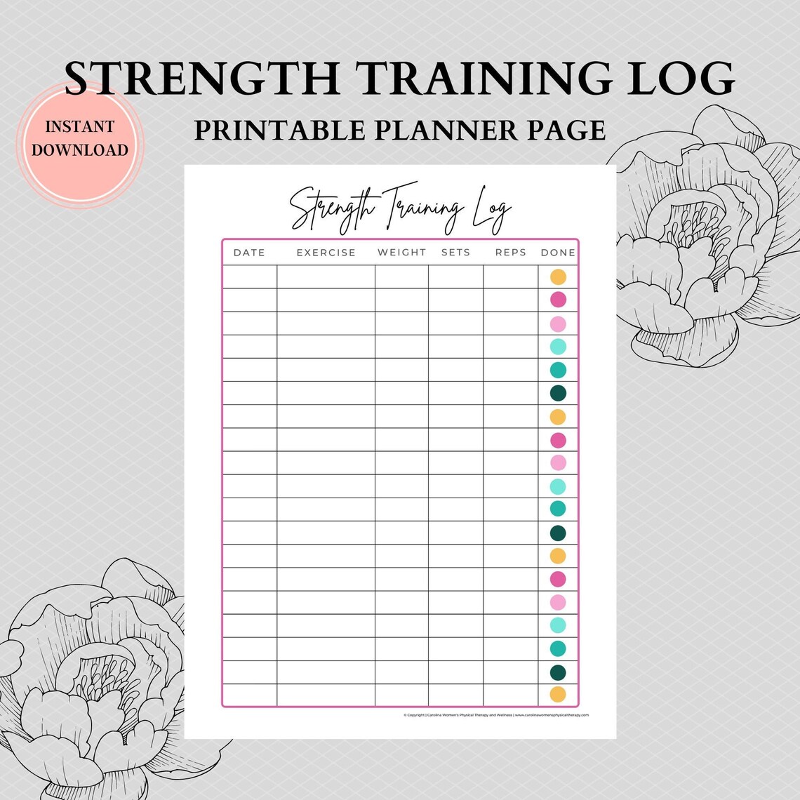 Weight Training Log | Strength Training Tracker Fitness Lover Workout ...