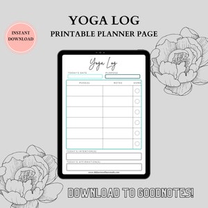 Personal Yoga Practice Log Sheet | Yoga Class Practice Log | Yoga ...