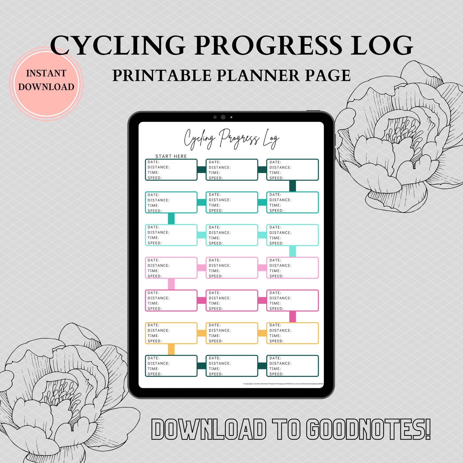 Printable Cycling Tracker | Cycling Log | Bike Riding Log | Goodnotes ...