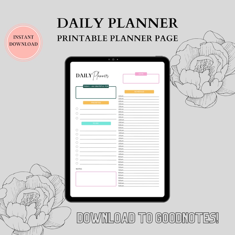 Minimalist Daily Planner Printable, Daily to Do List for Work/home ...