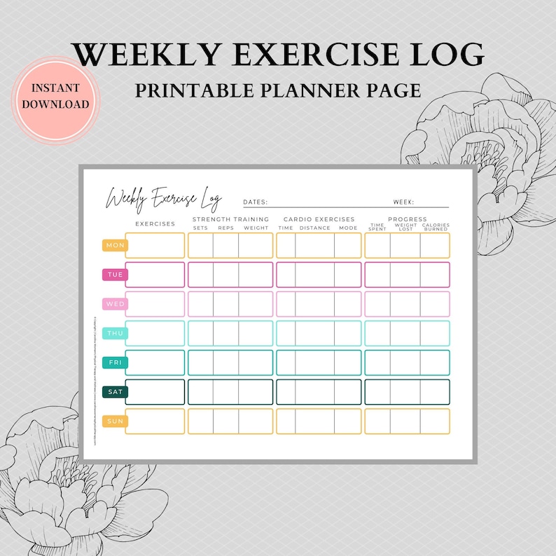 Fitness Journal, Workout Log, Workout Tracker, Workout Planner ...