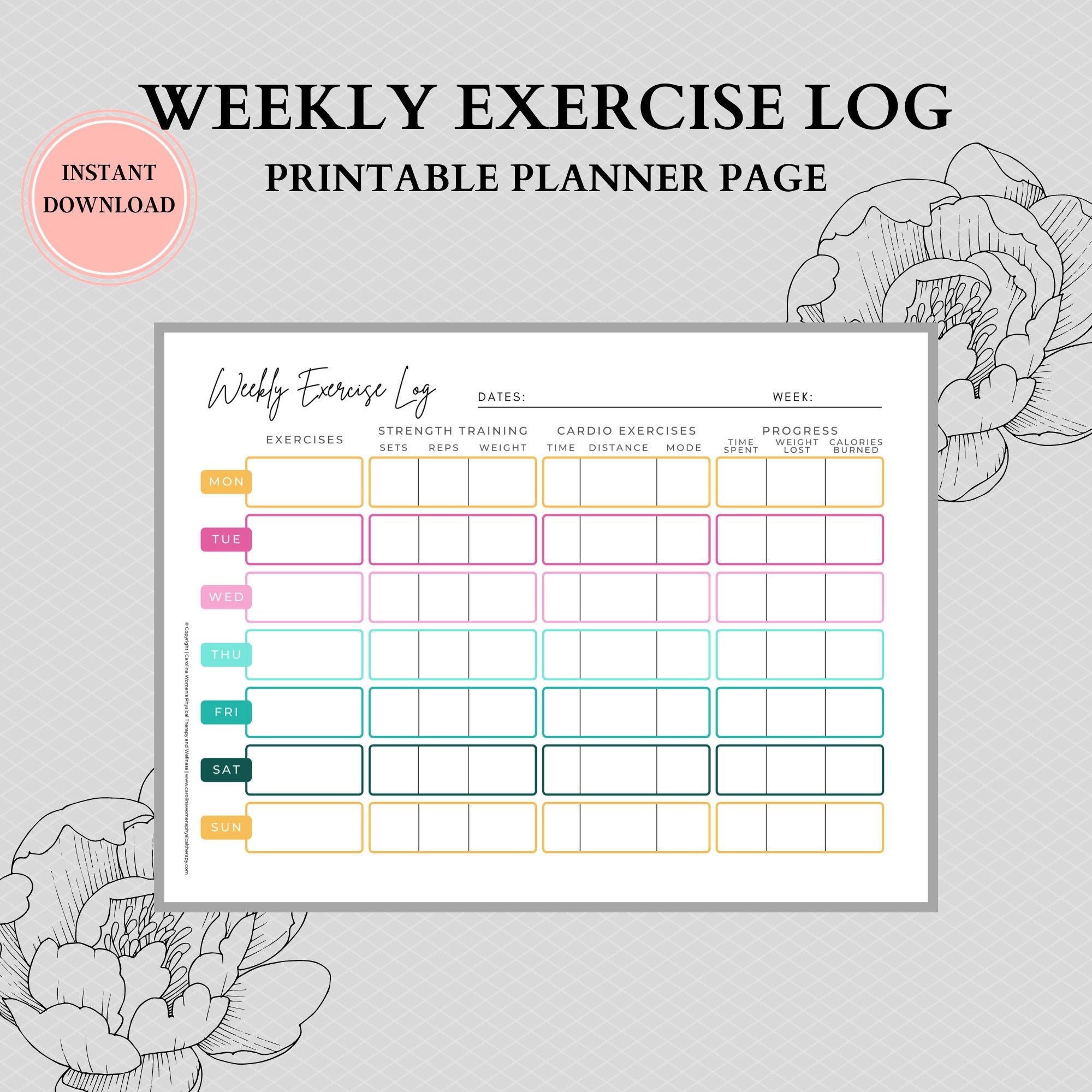 Fitness Journal, Workout Log, Workout Tracker, Workout Planner ...