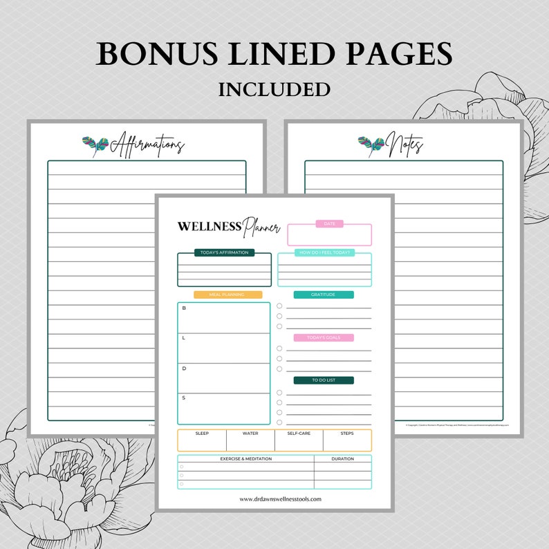 Daily Wellness Planner | Daily Planner Printable | Wellness Journal ...