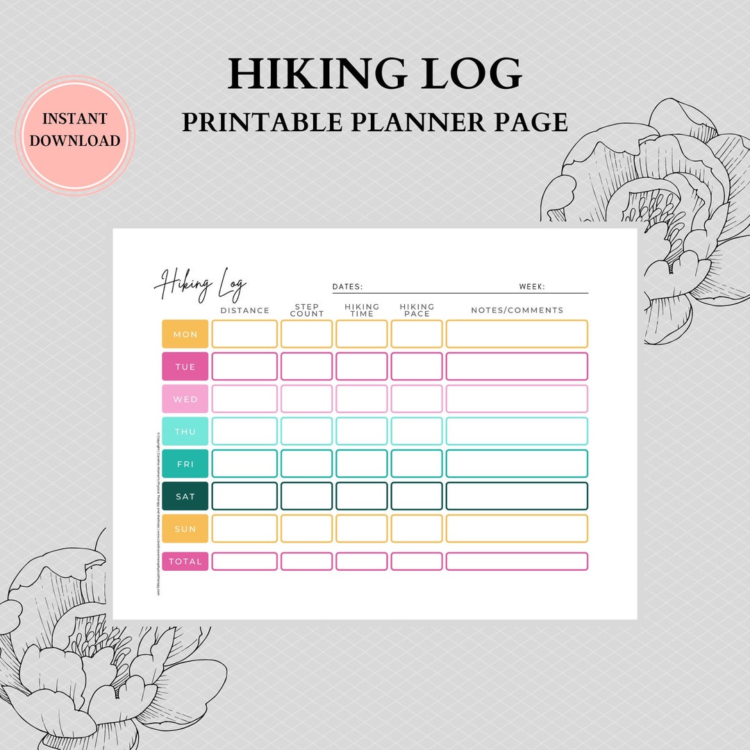 Outdoor Enthusiast Hiking Journal Template | Adventure Hiking Log ...