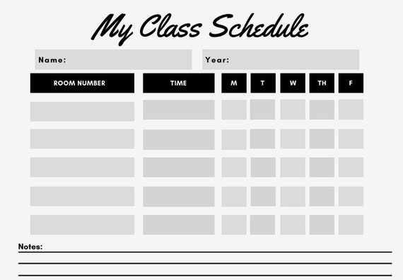 Simple Class Schedule | Etsy