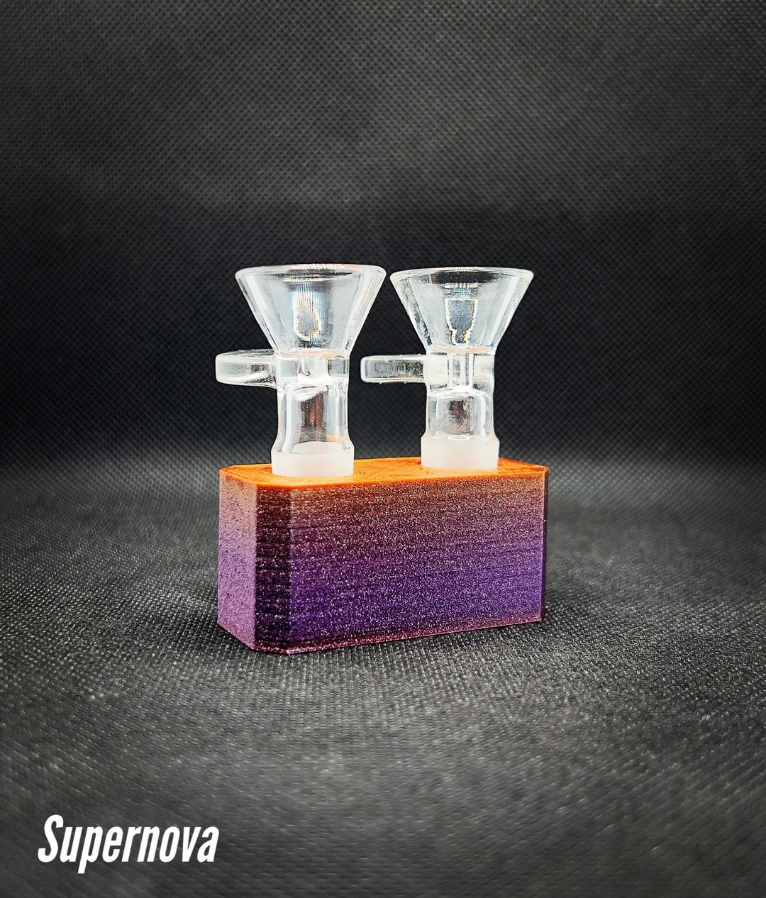 Wide Edition 14mm Male Glass Slide Holder Two Spaces - Etsy