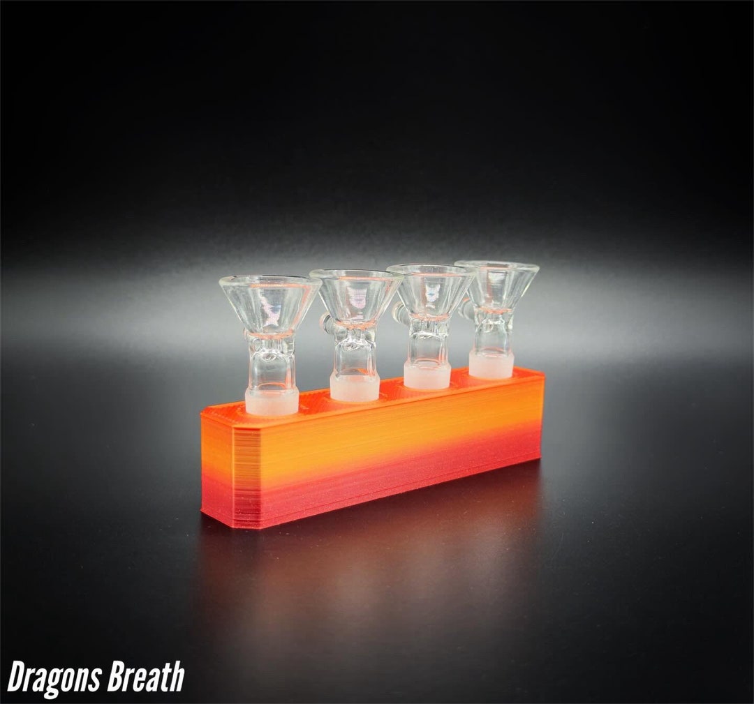 Wide Edition 14mm Male Glass Slide Holder Four Spaces - Etsy