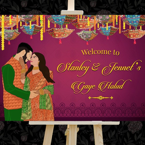 Gaye Holud Welcome Sign - Etsy