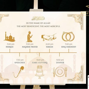 Nikkah Timeline Poster Muslim Wedding Program Nikkah Program - Etsy