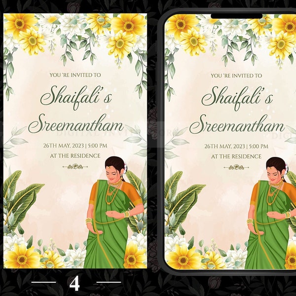 Seemantham Invitation - Etsy