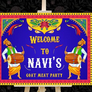 Punjabi Home Party Welcome Signs, Goat Meat Party Welcome Signs ...