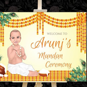 Cradle Ceremony Sign, Indian Baby Naming Sign, Mundan Ceremony Welcome ...