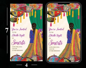 Digital Mehndi Invitation for Indian Wedding Invites Mehendi - Etsy