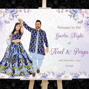 Garba Night Signages, Sangeet Welcome Signs, Welcome to Our Reception ...
