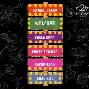 Mehendi Decor Signages & Mehndi Directional Signs as Indian Wedding ...
