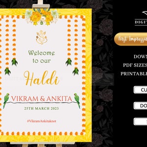 Haldi Signage Board, Haldi Welcome Signage, Indian Haldi Decor Entry ...