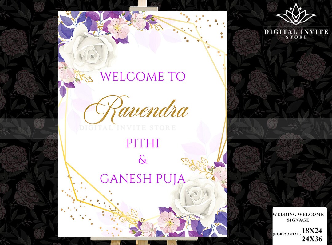 Indian Pithi Signs Ganesh Pooja Signs Pithi Welcome Signage - Etsy