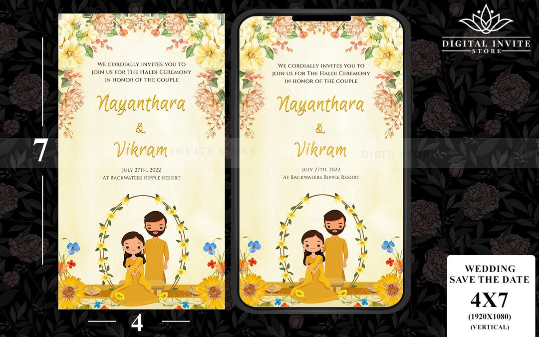 Haldi Party Invite Digital Haldi Save the Date Haldi Fun - Etsy