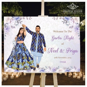 Garba Night Signages, Sangeet Welcome Signs, Welcome to Our Reception ...