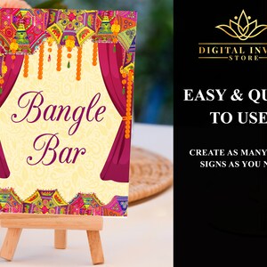 Bangle Station Signs, Bindi Station Sign Bangle Bar Sign Mehndi ...
