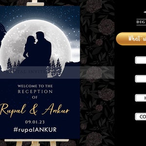 Royal Blue Reception Signs Indian Reception Decor Signs Moon - Etsy