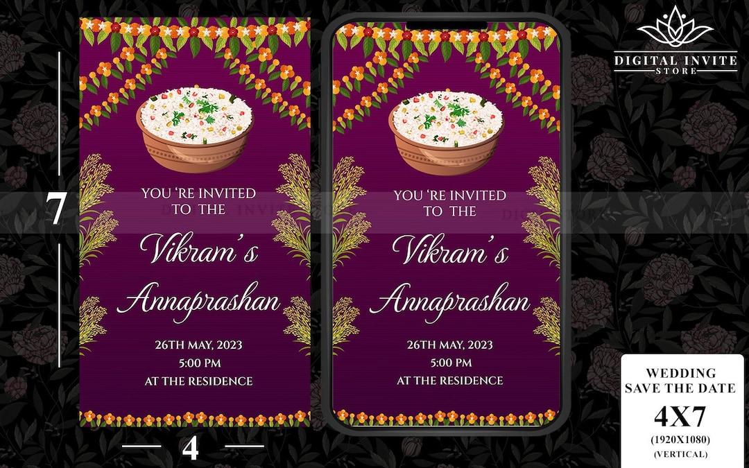 Rice Feeding Ceremony Invitation Annaprashan Invites, Annaprasan ...