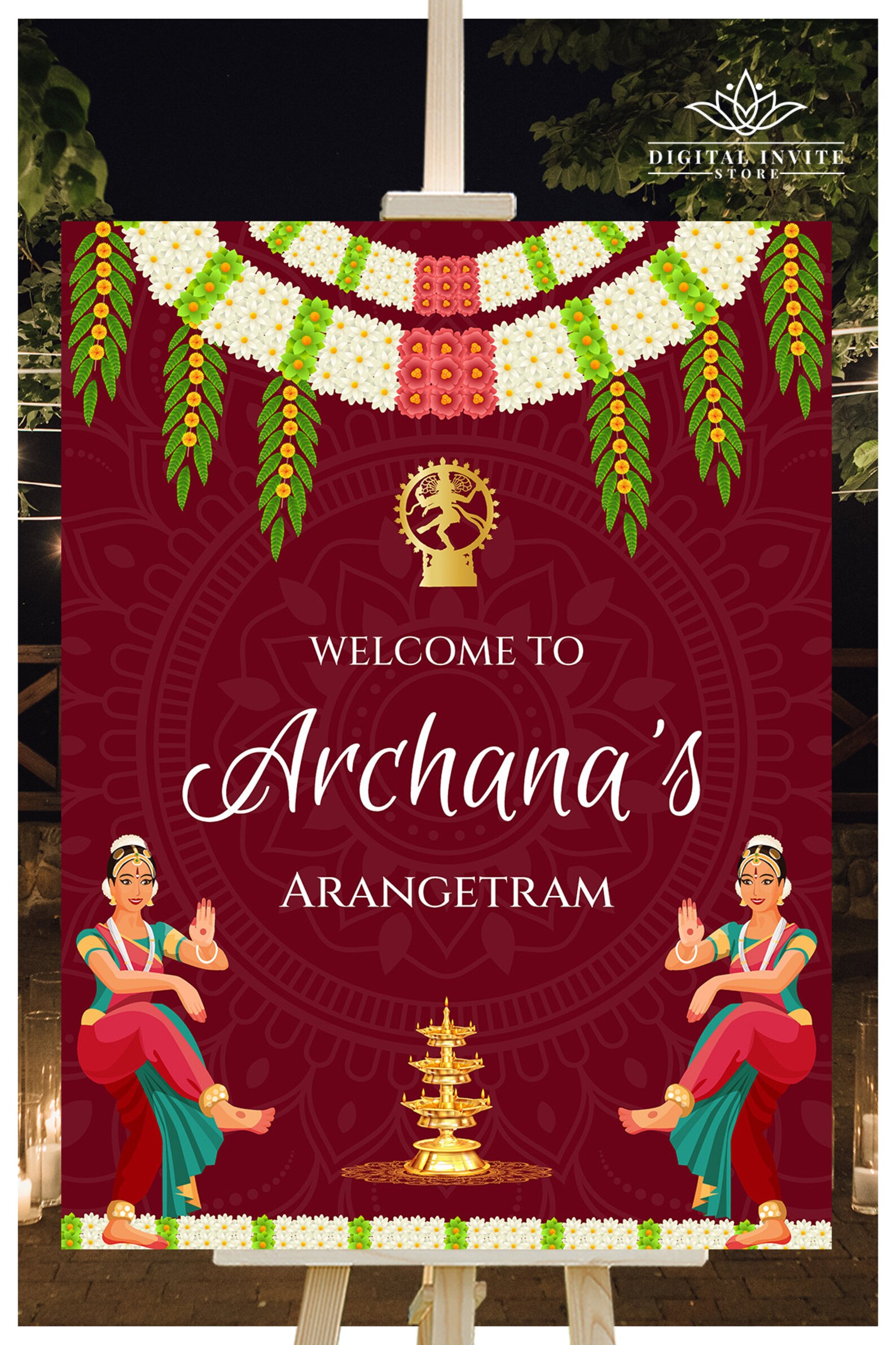 Classical Dance Recital Signage Welcome Arangetram Sign as - Etsy