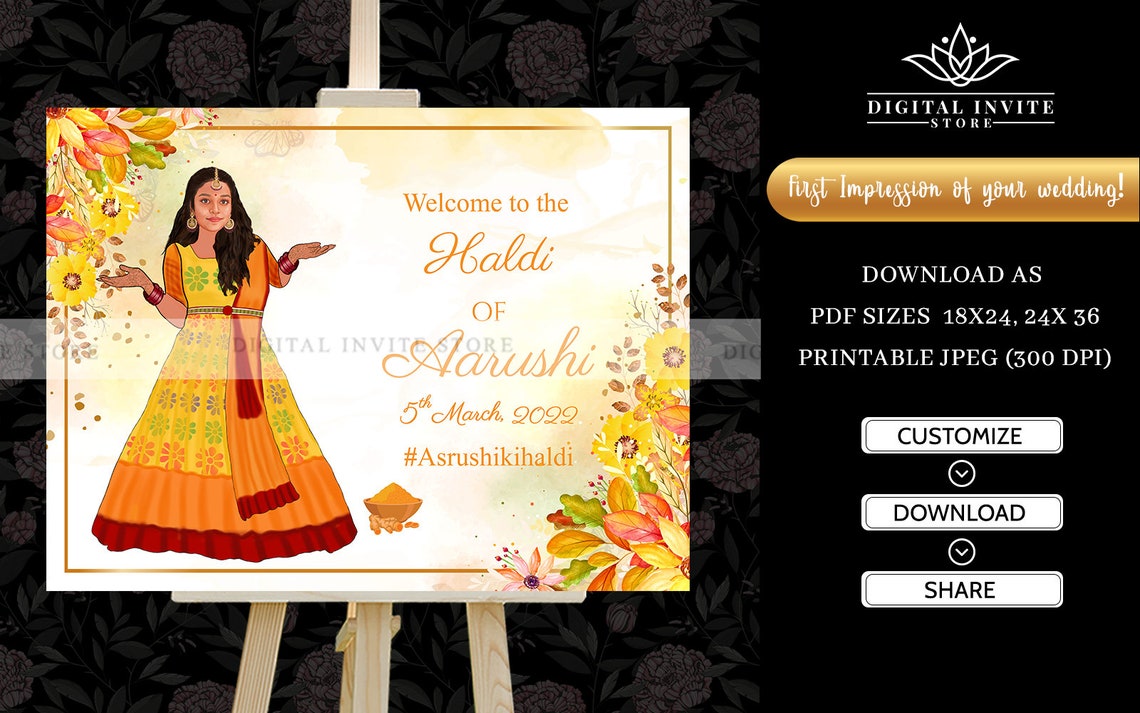 Haldi Ceremony Welcome Signs Haldi Welcome Signages Indian - Etsy