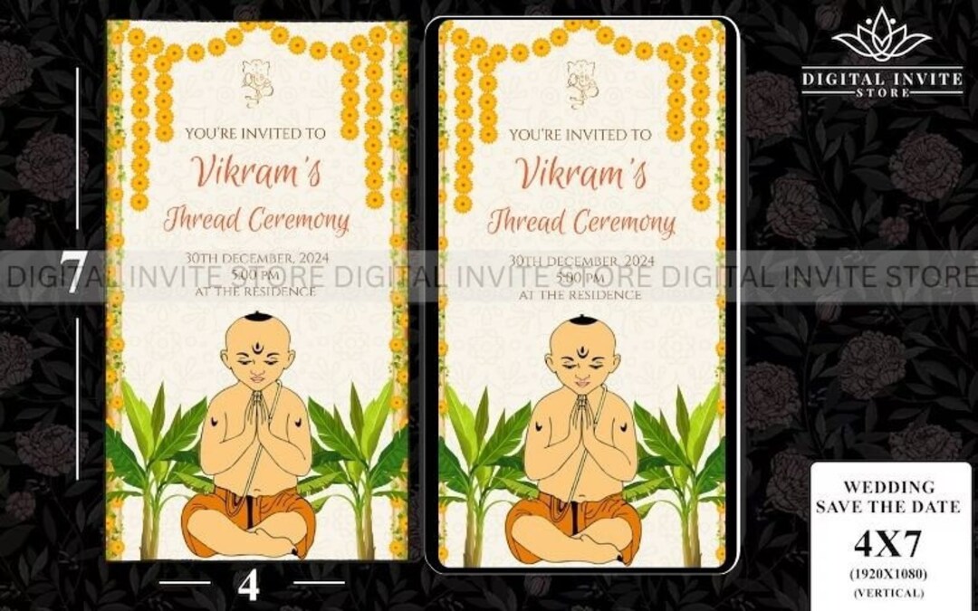 Thread Ceremony Invites as Upanayanam Invites, Thread Ceremony ...