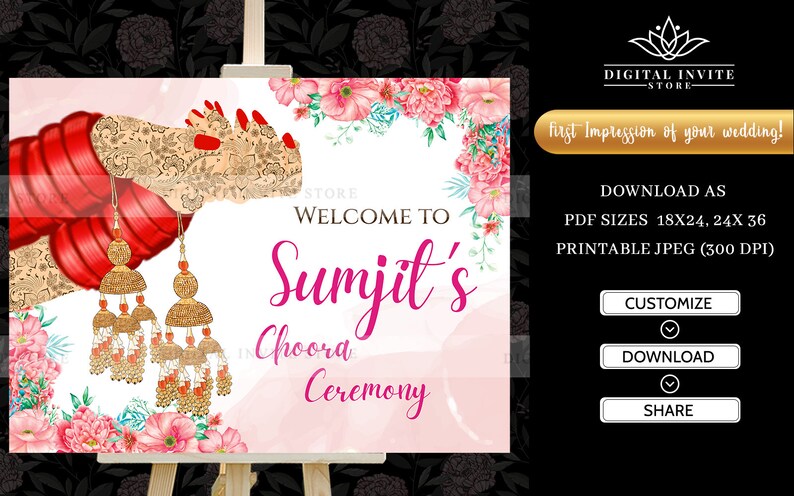 Choora Signs & Choora Welcome Signs Chooda Signs as Chooda - Etsy