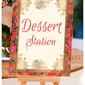 Dessert Station Signs, Desi Food Station Signs, Wedding Decor Indian ...
