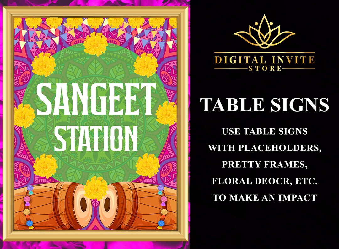 Mehndi Decorations Sangeet Station Signs Dholki Decorations & - Etsy
