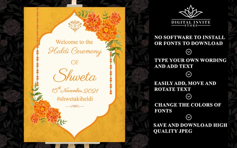 Haldi Signage Board Haldi Floral Welcome Signage Indian | Etsy