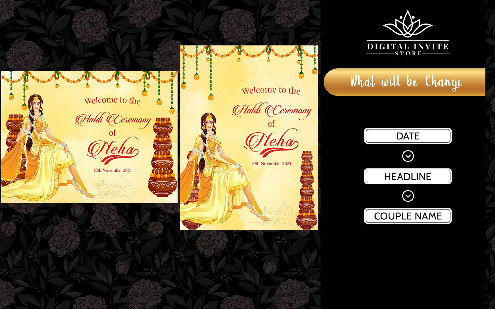 Haldi Ceremony Signages Haldi Welcome Ceremony Signage | Etsy